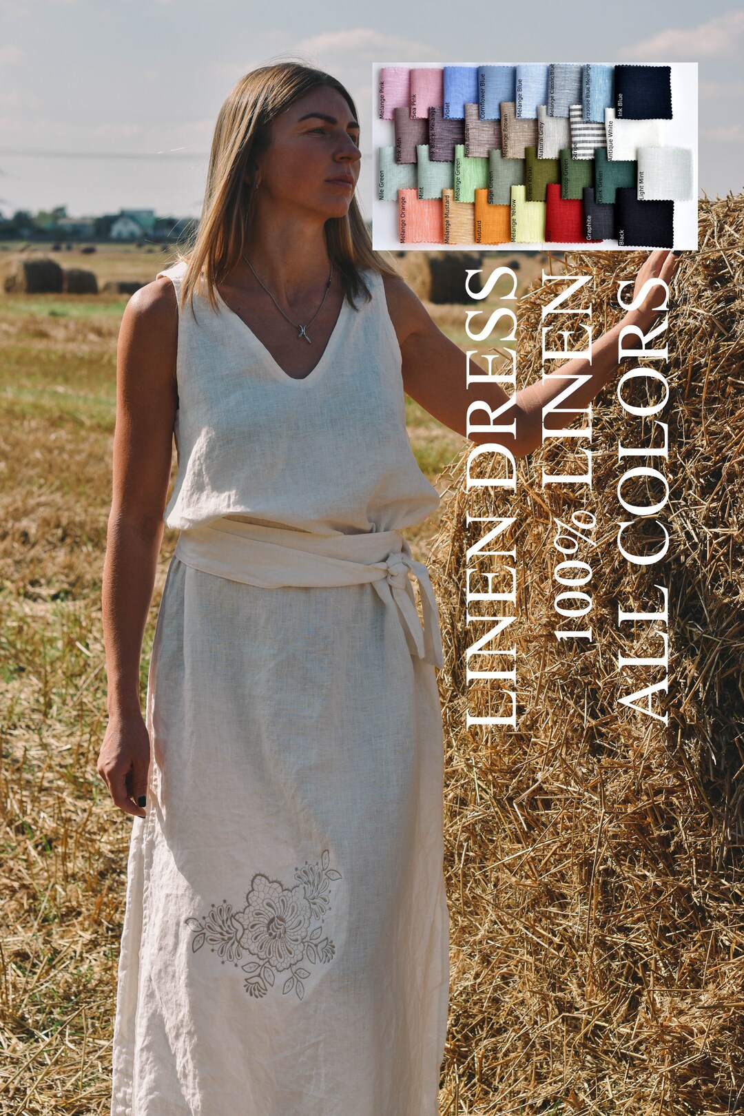 LINEN DRESS, Cocktail Dress, White Dress, Long Dress, Linen Dress, Maxi ...