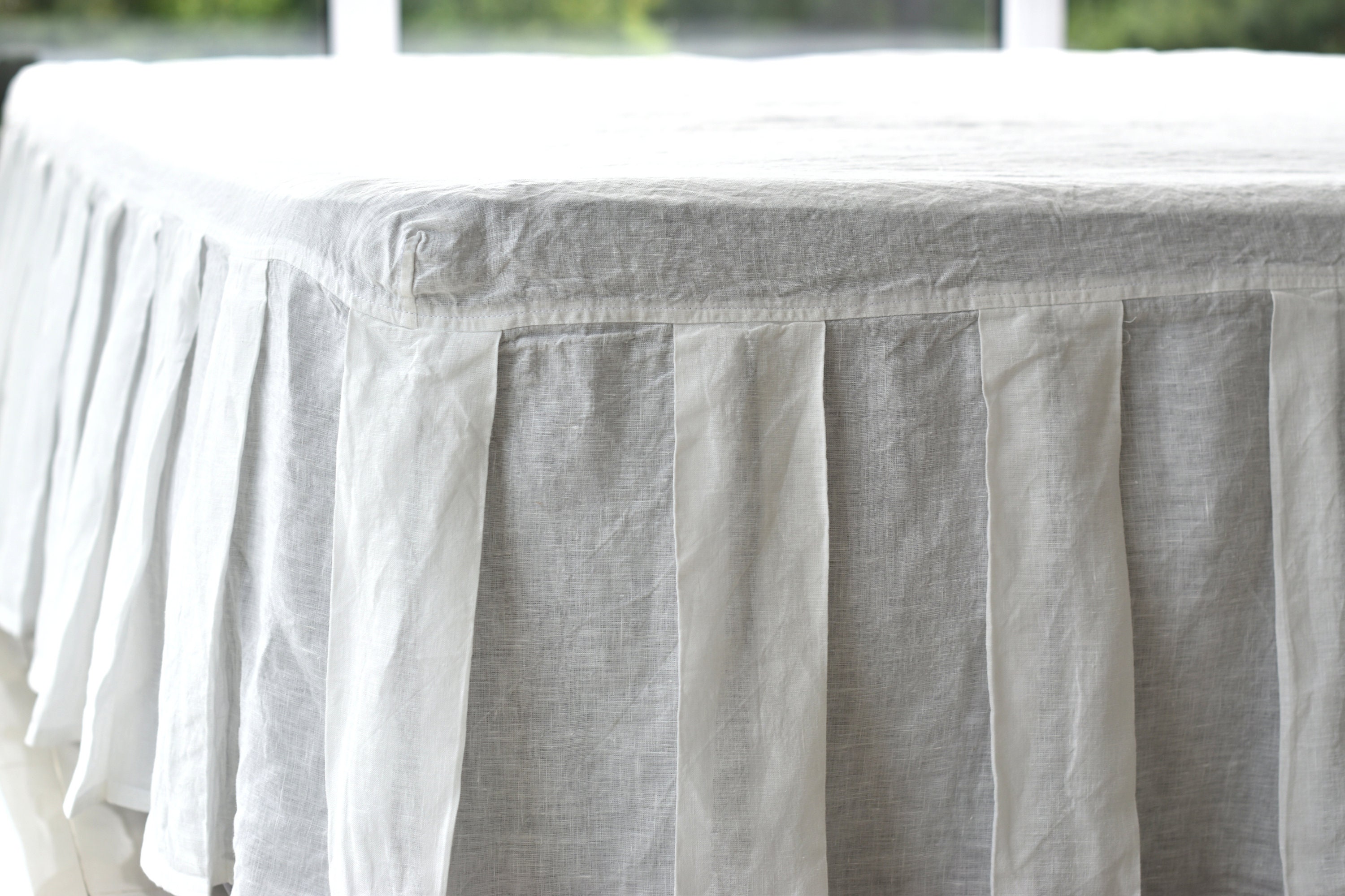 LINEN Pleated SKIRT CUSTOM Bed Skirt Bedskirt / Linen Bed Skirt Bed ...