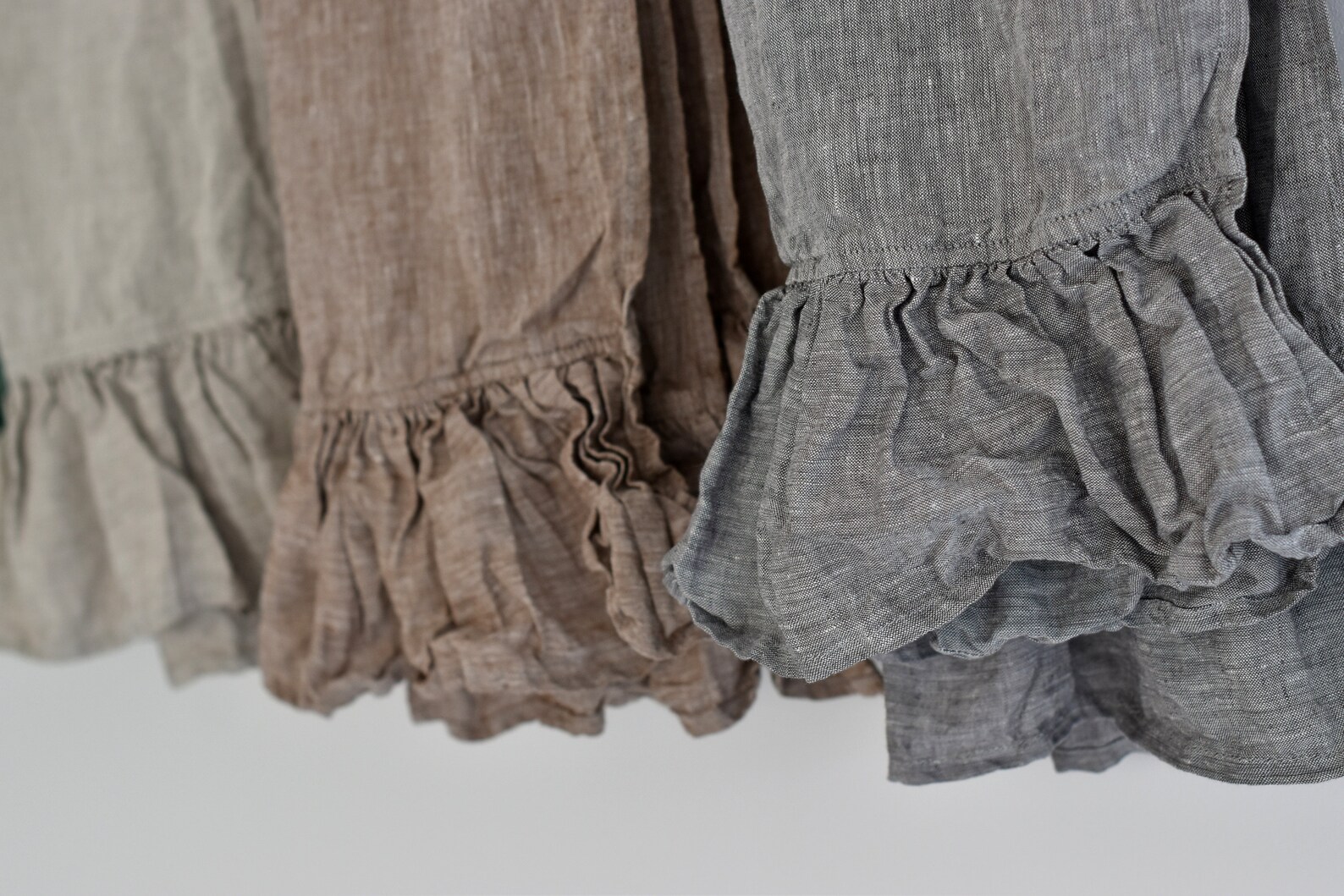 Ruffled Linen Towels. Ruffled Linen Hand Towels. Linen Tea | Etsy