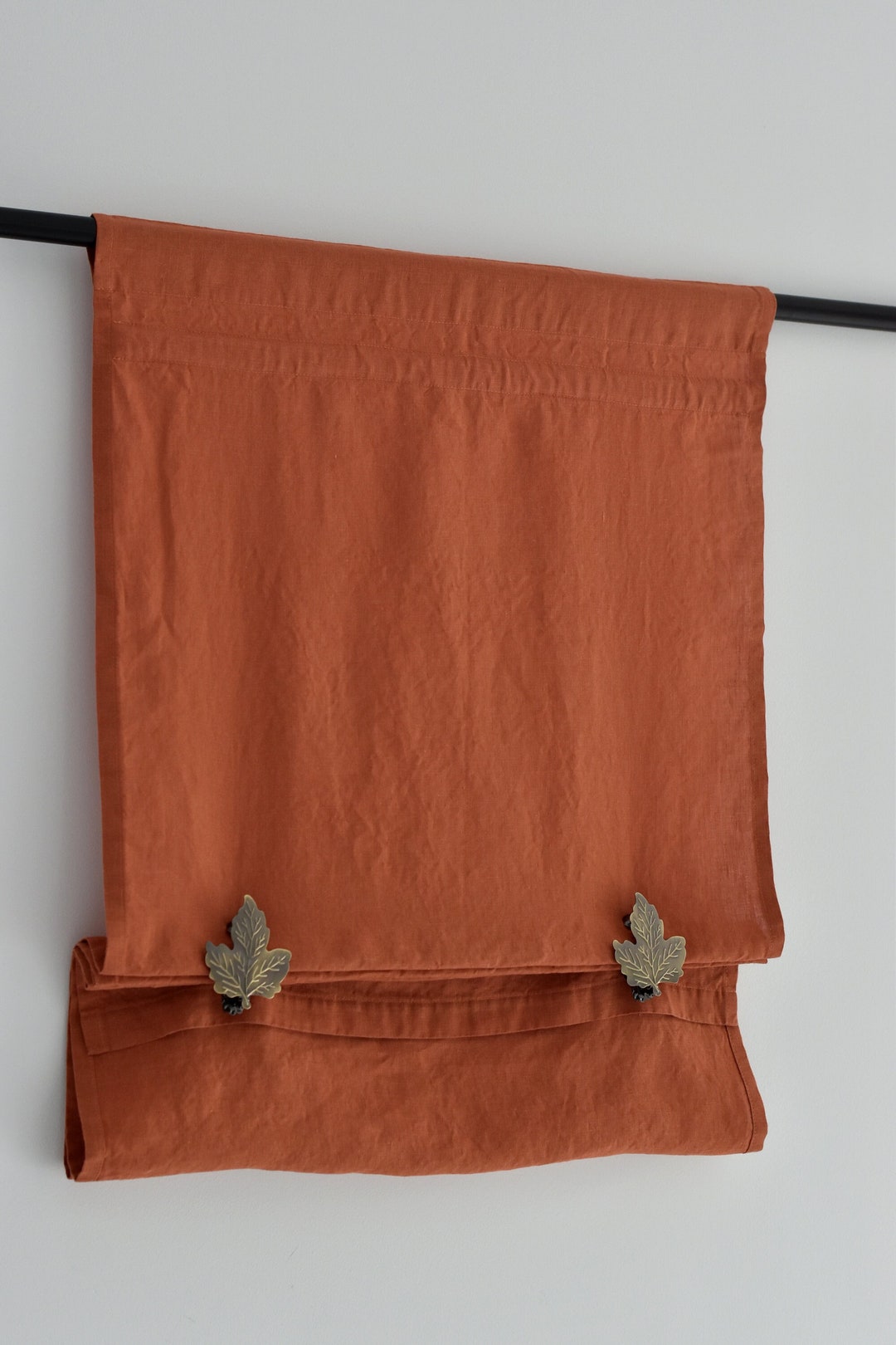 Linen Blind With Clips, Custom Size, French Country Living Room Blind ...