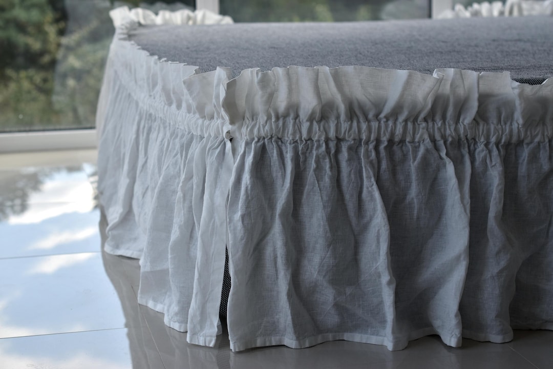 LINEN SKIRT CUSTOM Bed Skirt Bedskirt / Linen Bed Skirt Bed Skirt ...