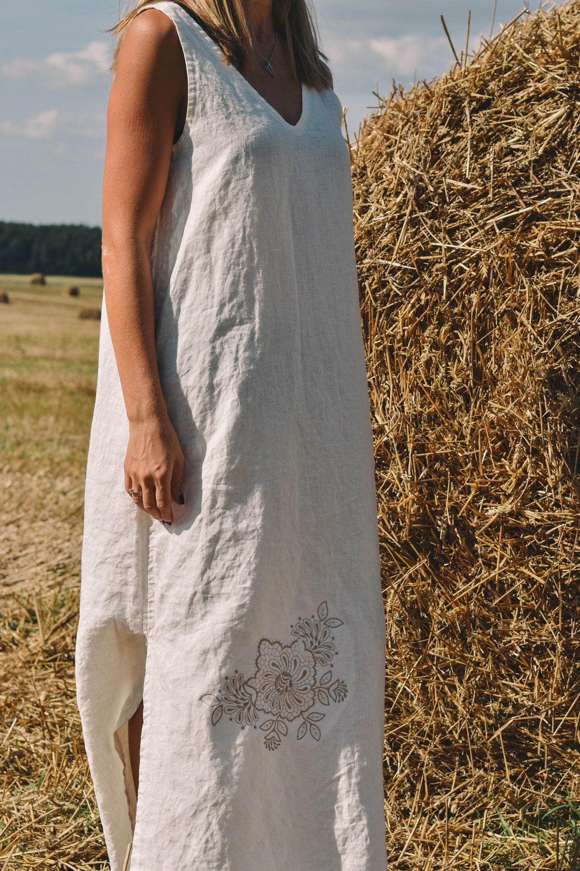 LINEN DRESS, Cocktail Dress, White Dress, Long Dress, Linen Dress, Maxi ...