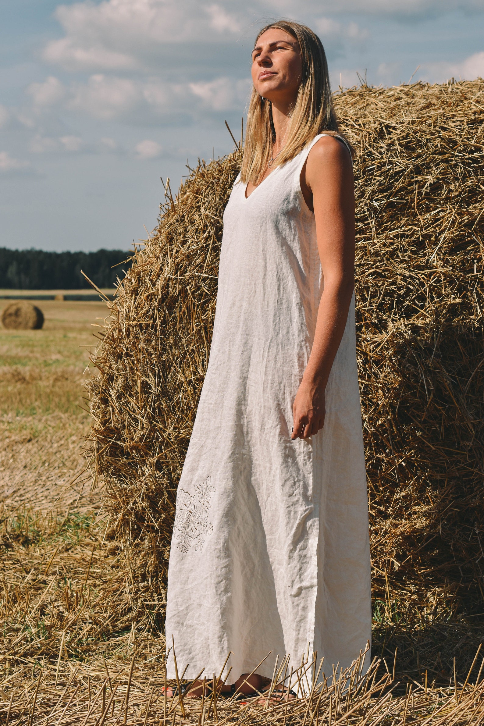 LINEN DRESS, Cocktail Dress, White Dress, Long Dress, Linen Dress, Maxi ...