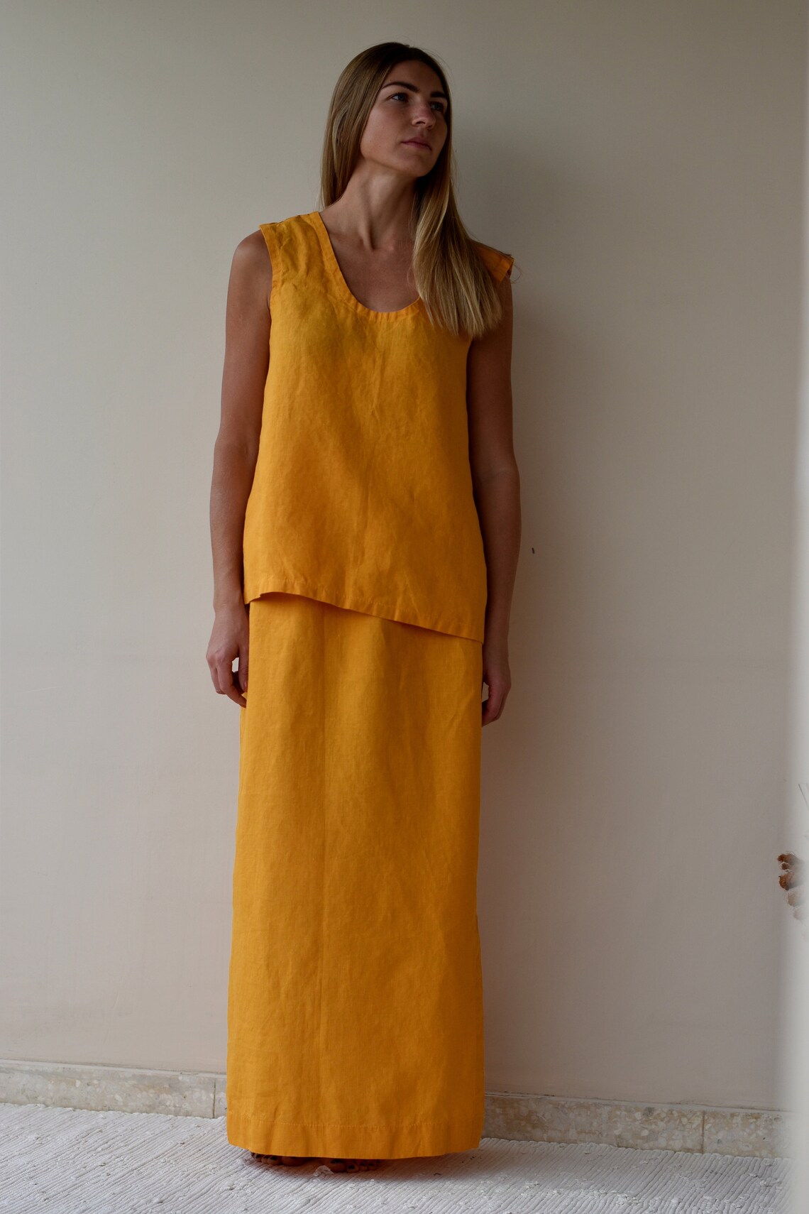 Ropa de lino / conjunto mujer / lino falda set lino top / | Etsy