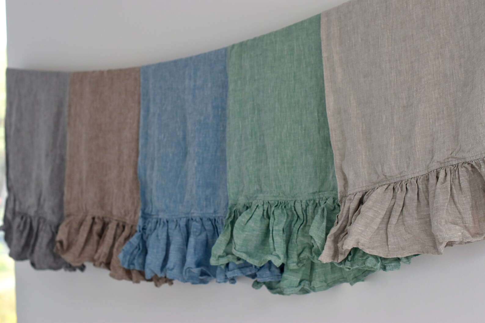 Ruffled Linen Towels. Ruffled Linen Hand Towels. Linen Tea Towels by so ...