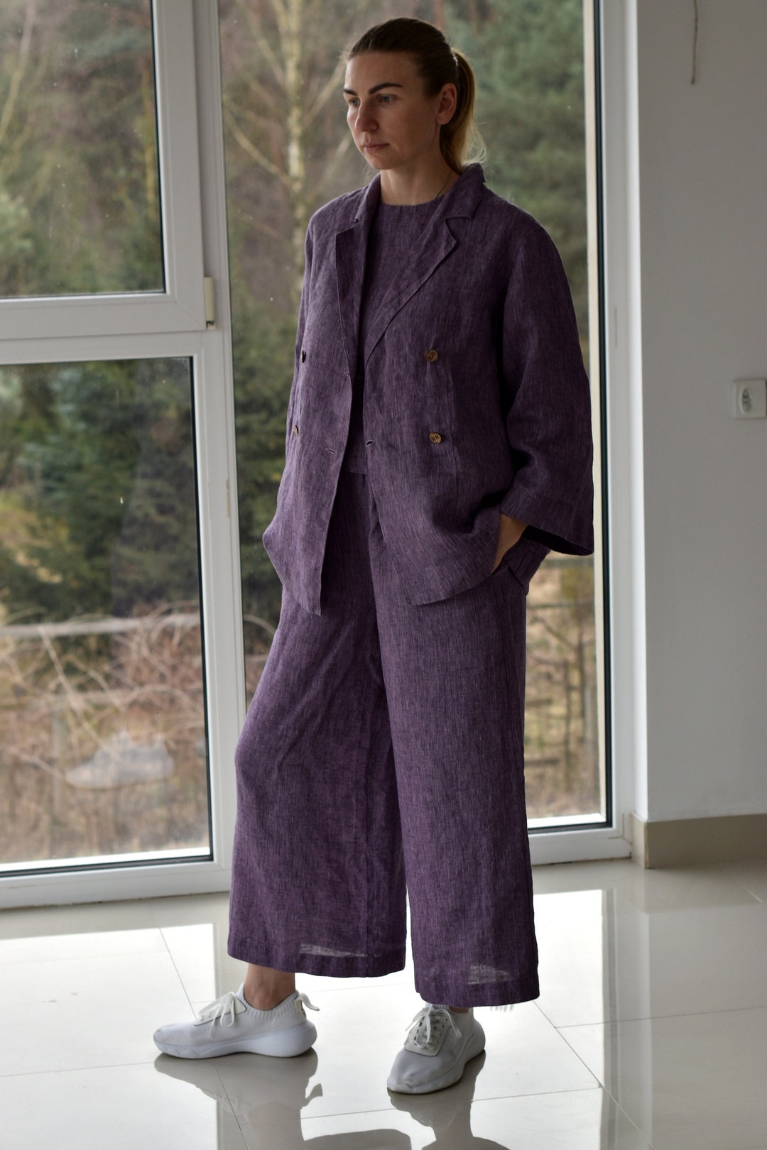 Linen CLOTHES / Set Woman / Linen Set Linen Top/ Woman Clothing / Linen ...