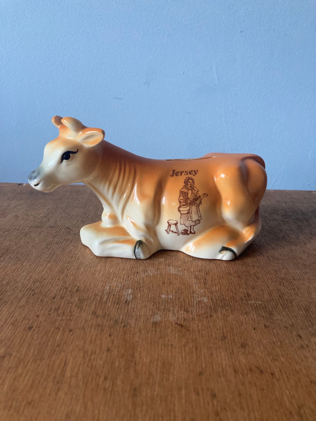 Vintage Ceramic Jersey Cow Money Box Piggy Bank - Etsy