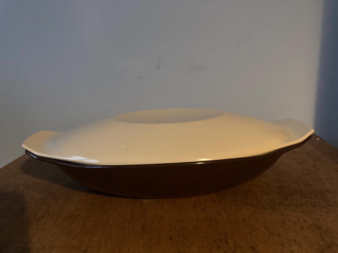 Vintage Brown Melaware Melamine Serving Bowl With Lid - Etsy