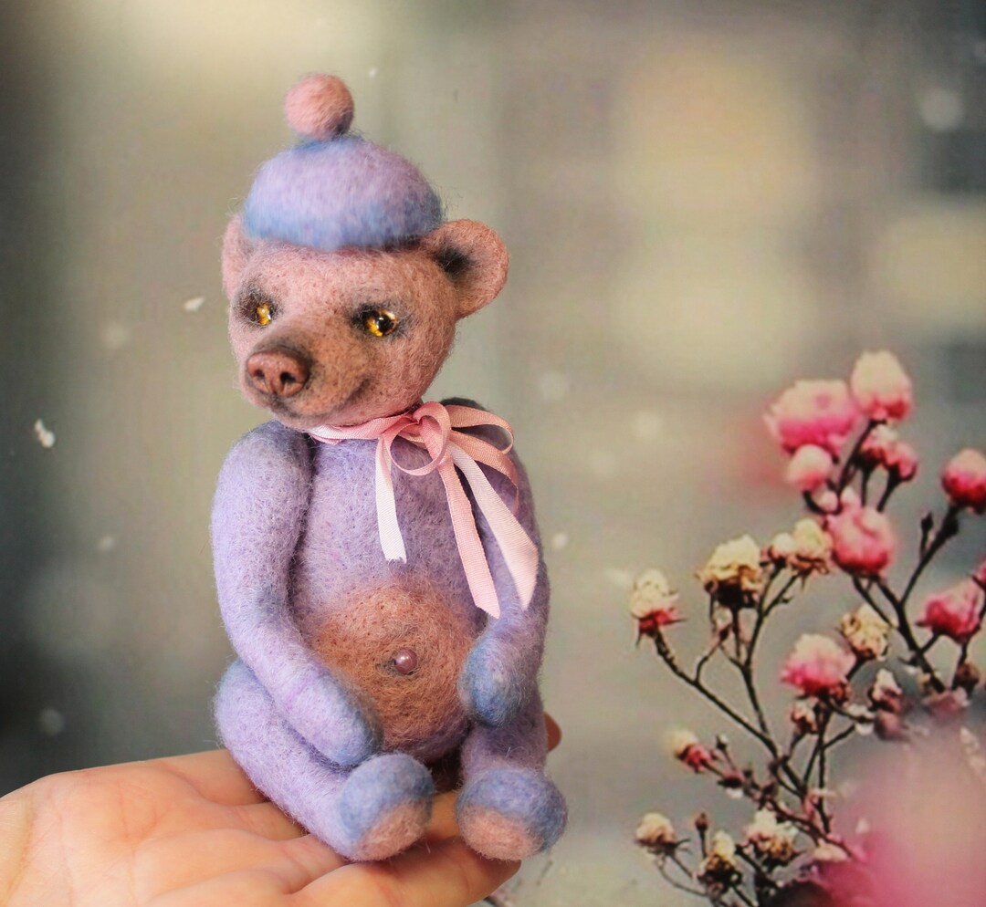 Needle Felted Bear Ooak Toy Collectible Toy - Etsy