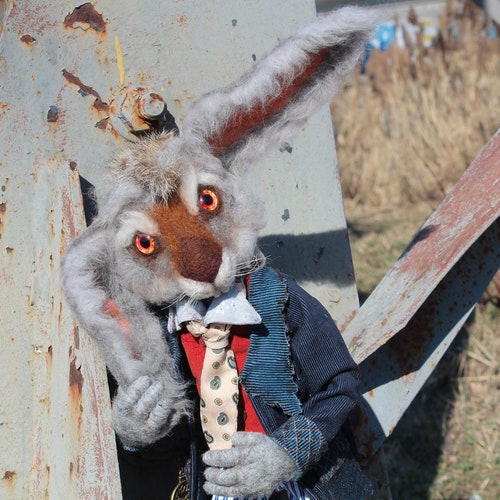 Mad March Hare Alice in Wonderland Needle Felted Animal Toy - Etsy