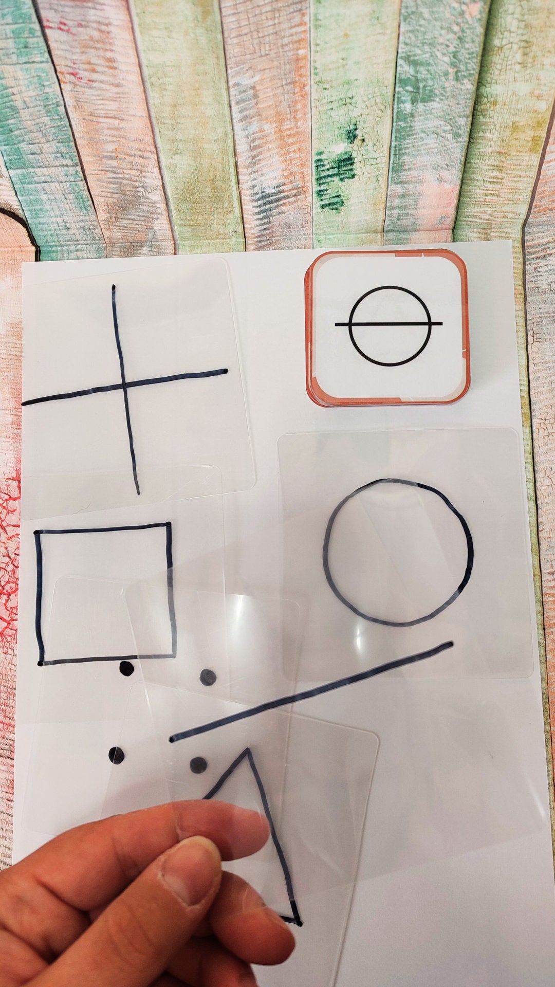 Montessori Shape Matching Activity Hand Drawn Transparent Game Pieces ...