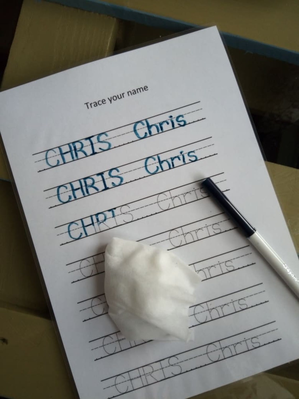 Name Tracing Mat. Customized Name Practice Name Tracing Mat - Etsy