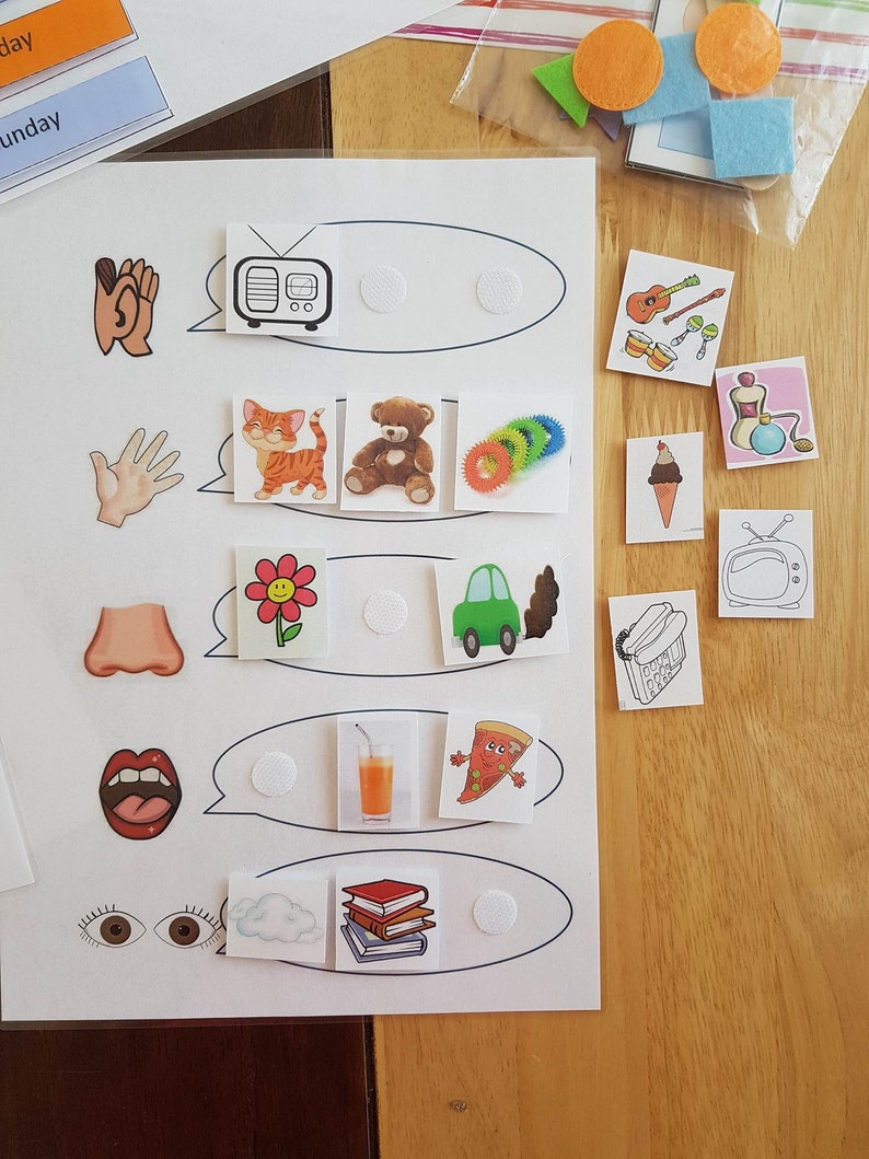 Busy Bag. Busy Book. Preschool Activity. Learn Weekdays. 5 Sense ...