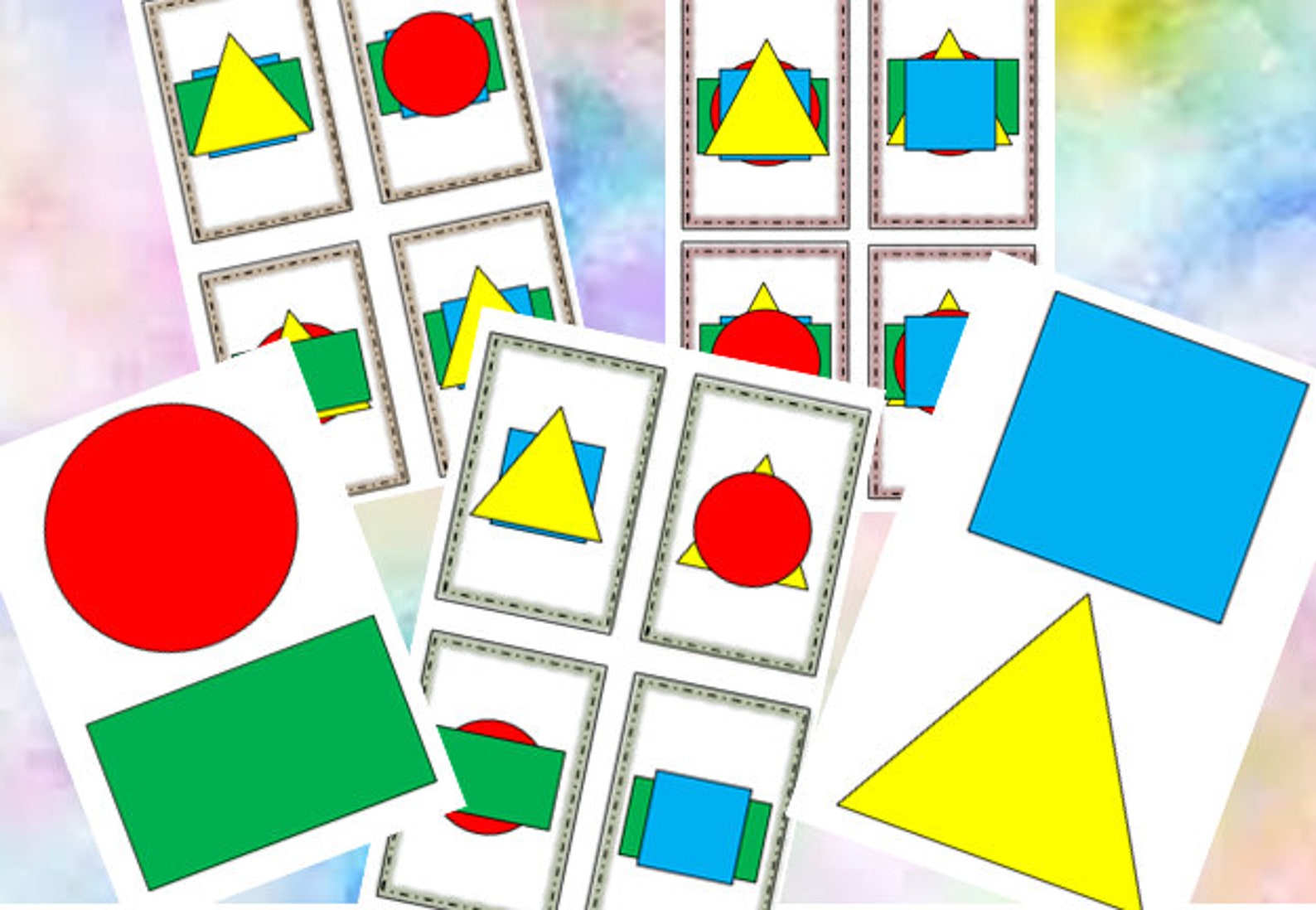 Shape Stacking Activity: Pattern Cards Learning Game (digital Download ...