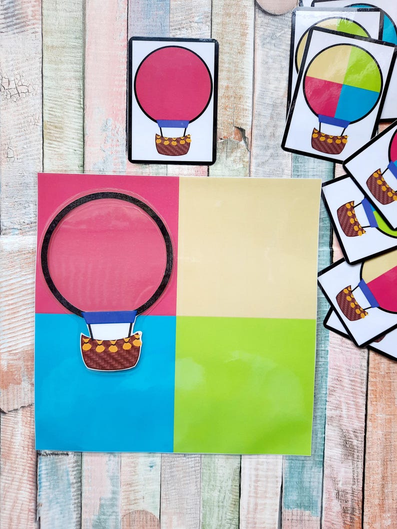 Montessori Hot Air Balloon Matching Game: Color Sorting Activity (PDF ...