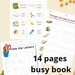 14 Activity Pages. Printable Busy Book. PDF Learning Binder. - Etsy