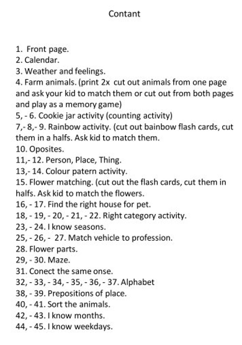 3-6 Year Old LEARNING WORKBOOK. PDF Learning Worksheets 45 Pages ...