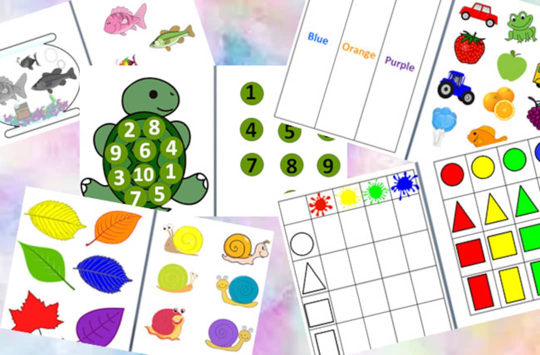 Preschool Learning Workbook: Numbers, Shapes, Colors (PDF Printable) - Etsy