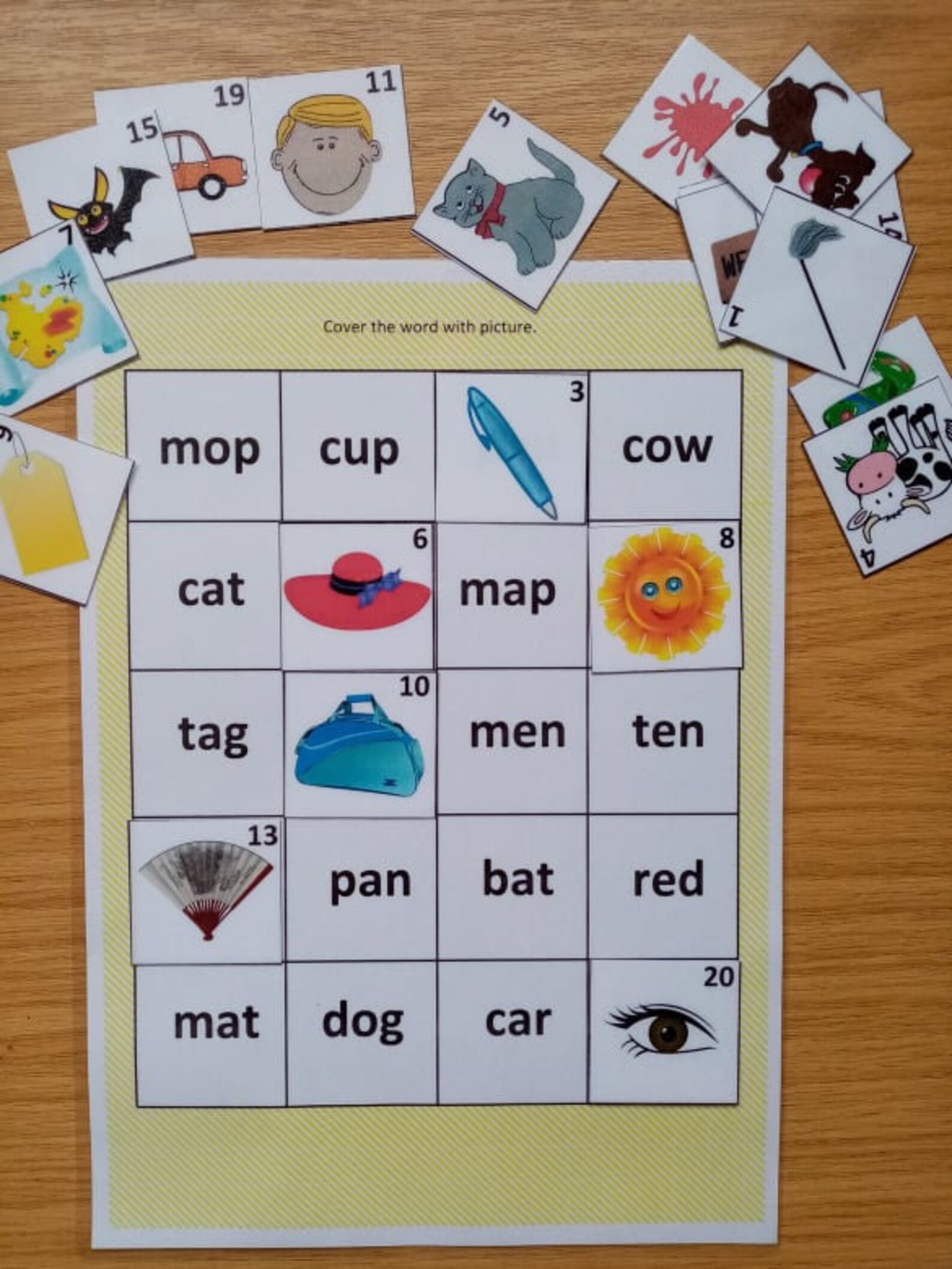 Lecture de mot CVC orthographe de mot de CVC. Jeu de mots CVC | Etsy