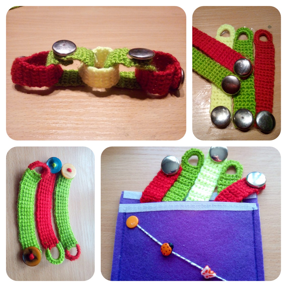 Button Chain. Crochet Button Chain. Colorful Button Chain. | Etsy