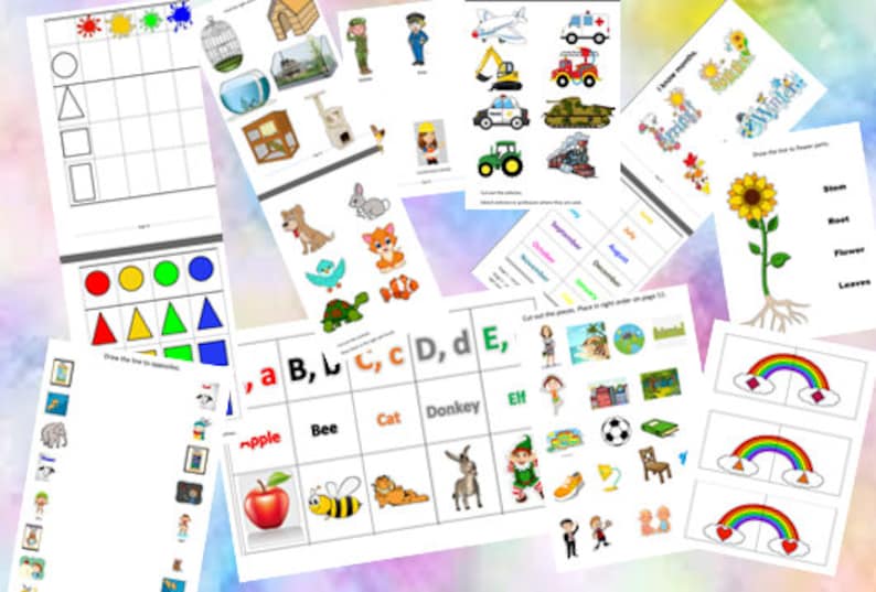 3-6 year old LEARNING WORKBOOK. PDF learning worksheets 45 | Etsy