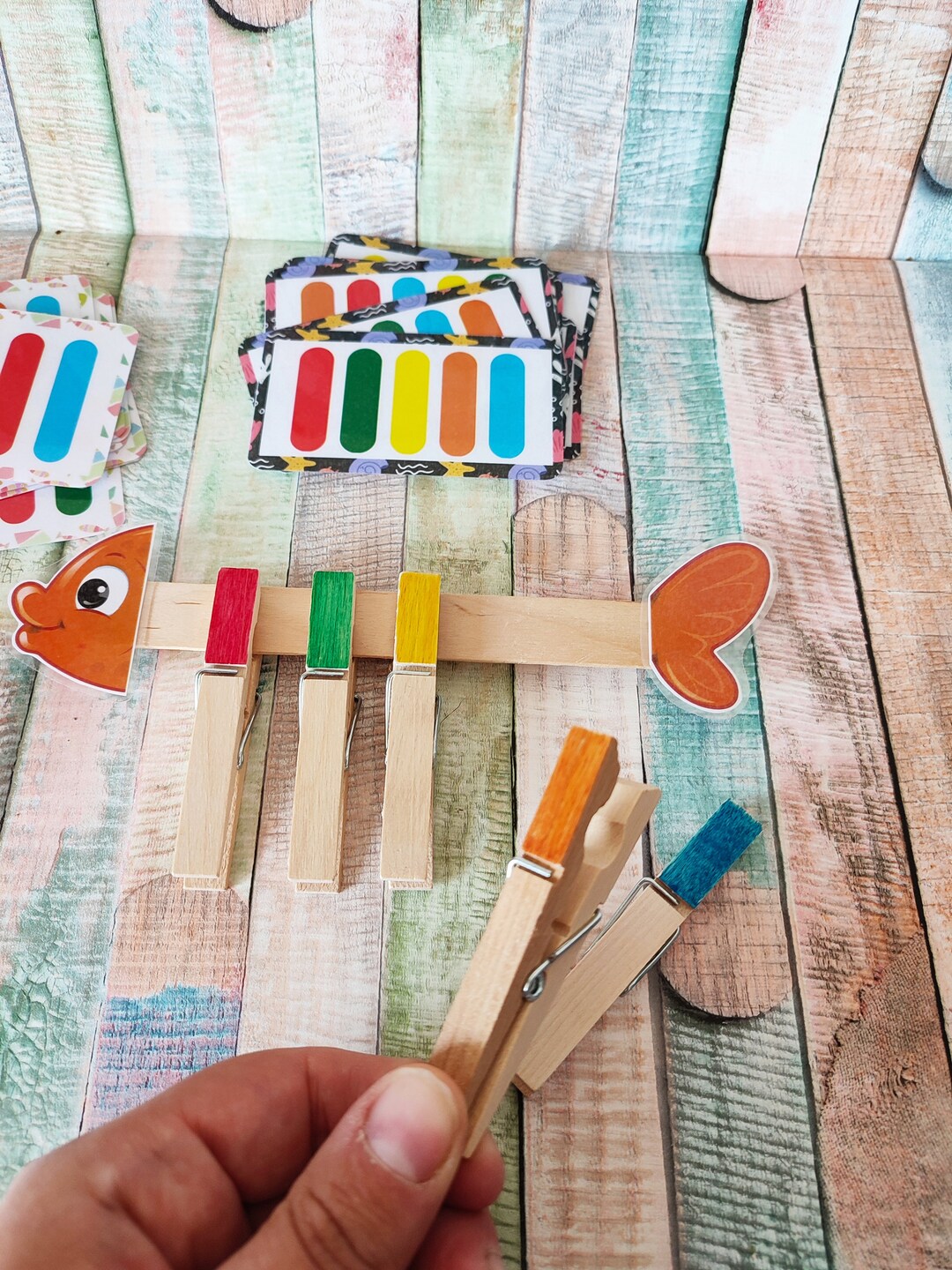 Color Pattern Fish Game: Montessori Toddler Busy Bag - Etsy