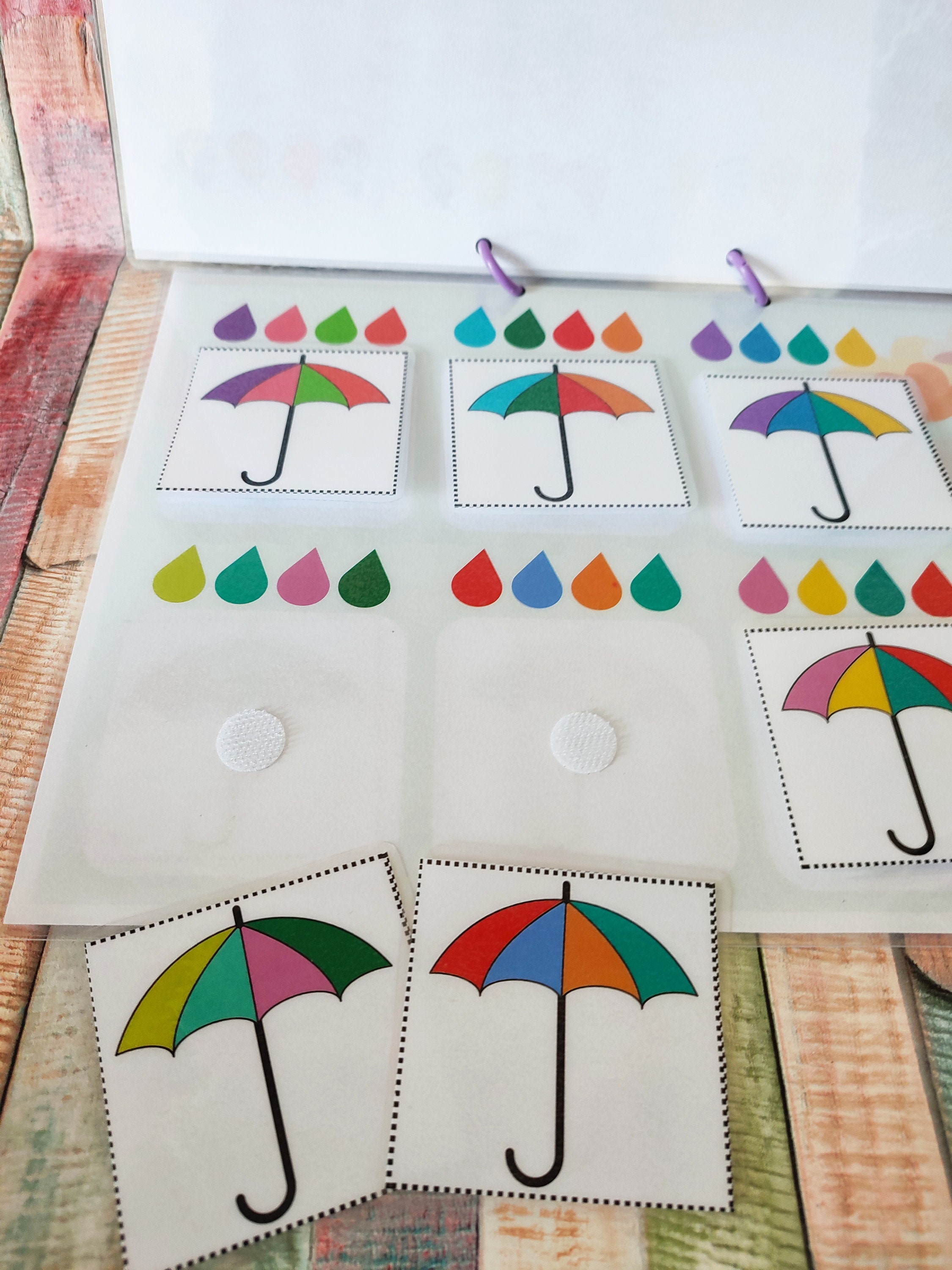 Personalized Umbrella Color Matching Game: Toddler Busy Bin Activity ...
