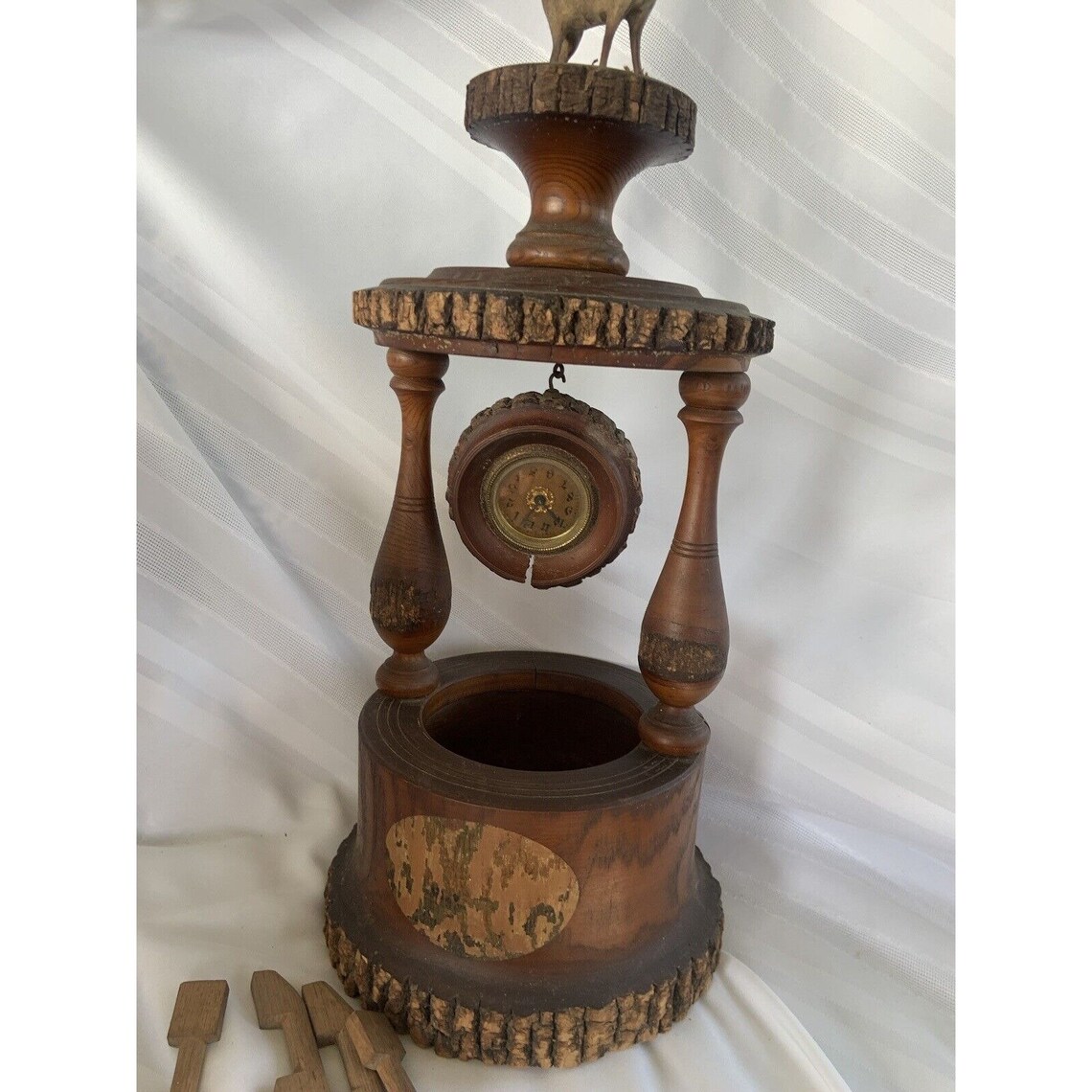 Vintage Carved Wood Humidor Clock Ram Figural Cigar Tobacco - Etsy