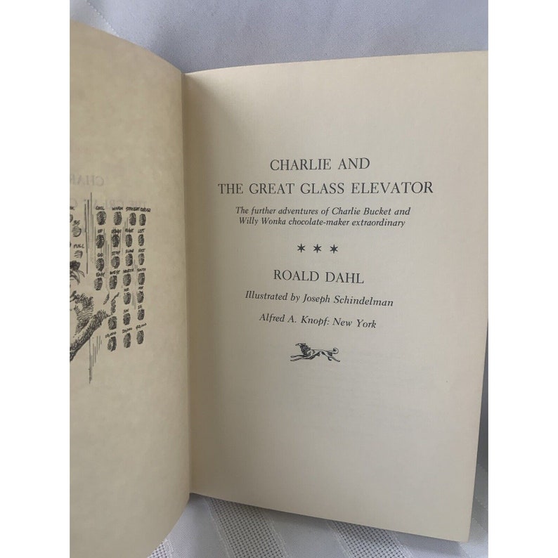 Charlie and the Great Glass Elevator Roald Dahl 1972 STATED FIRST ...