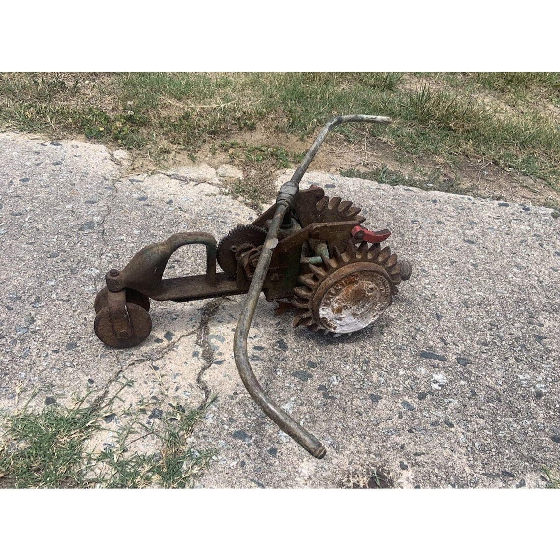 Vintage Cast Iron National Walking Lawn Sprinkler Tractor Springfield ...