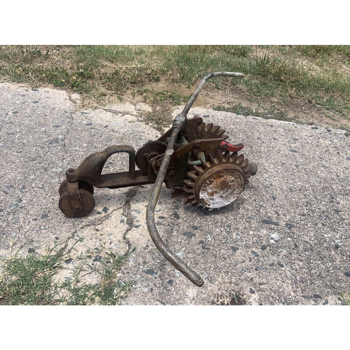 Vintage Cast Iron National Walking Lawn Sprinkler Tractor Springfield ...
