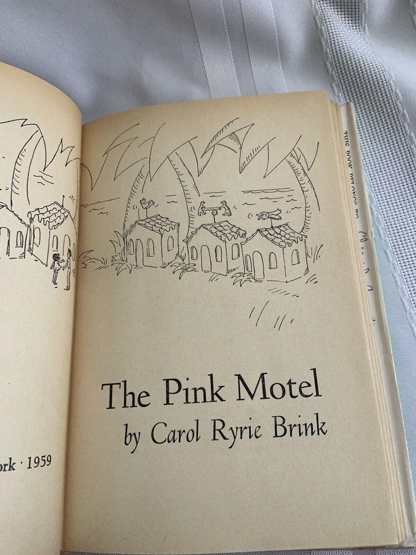 RARE the Pink Motel by Carol Ryrie Brink 1959 Stated FIRST PRINTING Dj ...