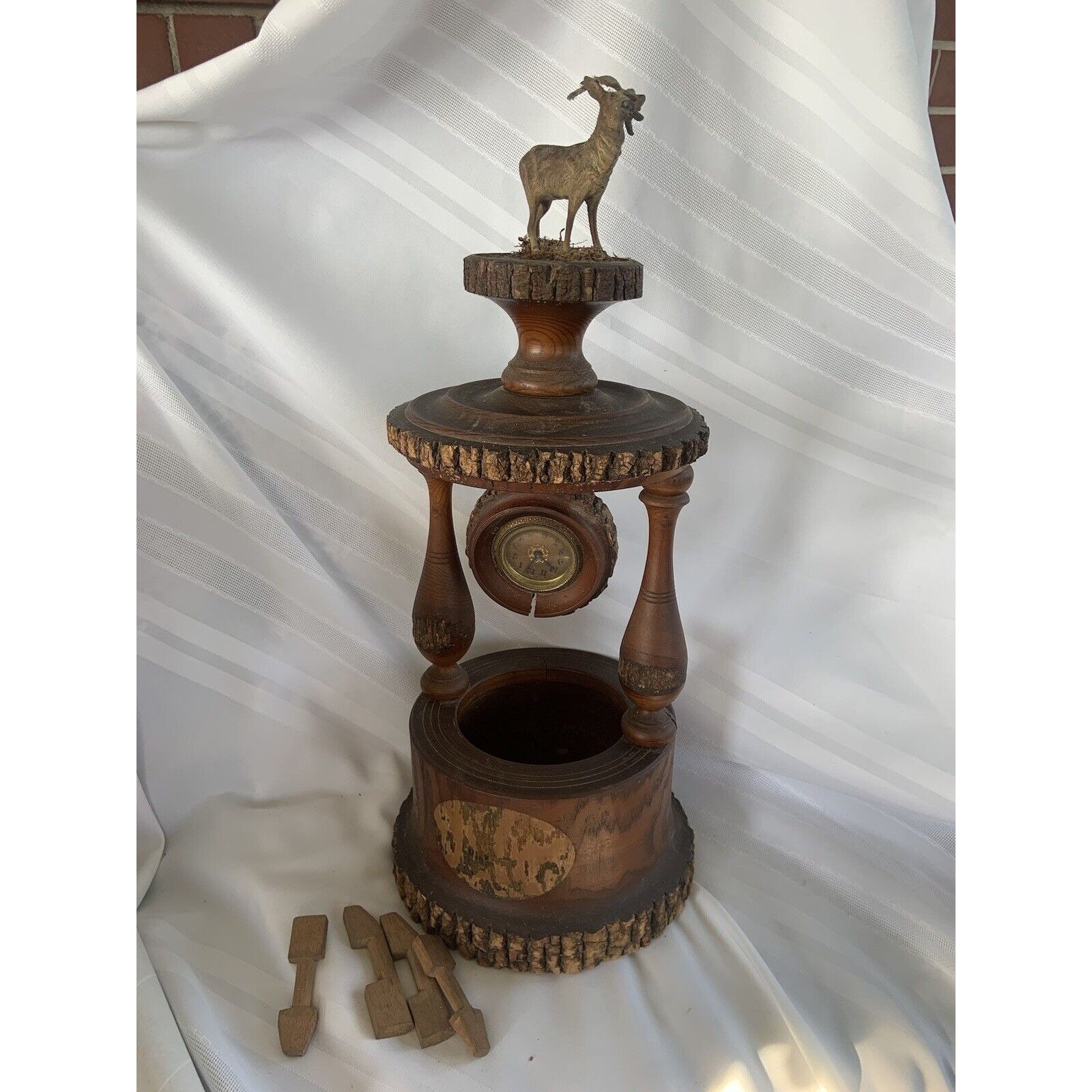Vintage Carved Wood Humidor Clock Ram Figural Cigar Tobacco Pipe - Etsy