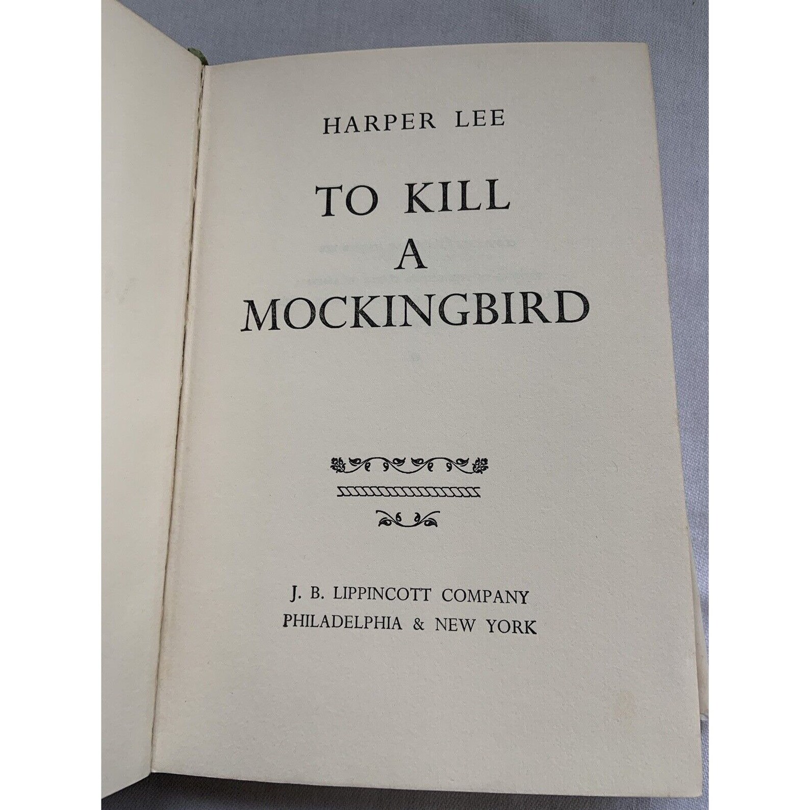 Harper Lee to Kill a Mockingbird First Edition 9th Printing 1960 ‘W’ DJ ...