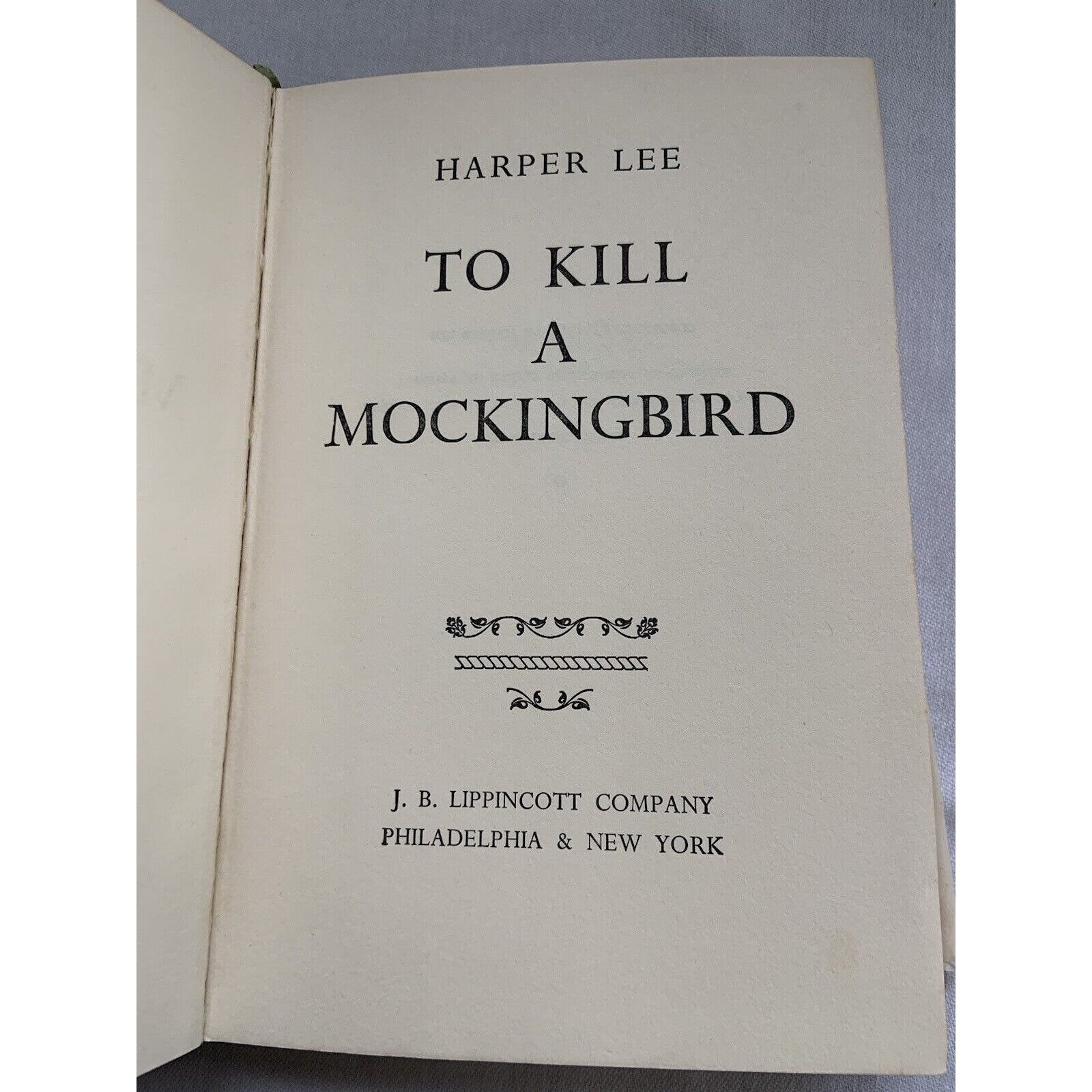 Harper Lee to Kill a Mockingbird First Edition 9th Printing 1960 ‘W’ DJ ...