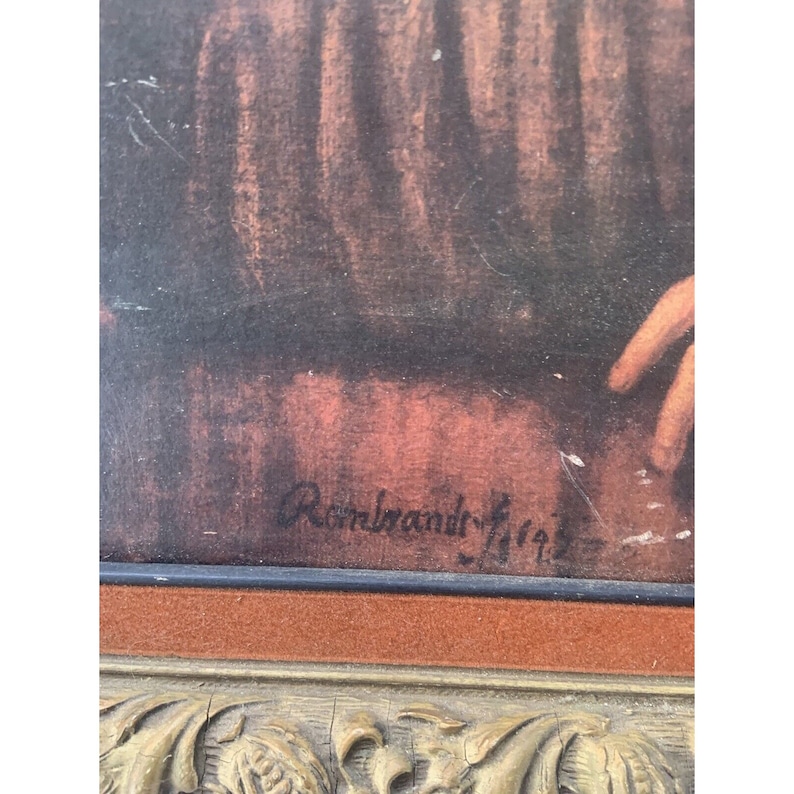 Rembrandt - Young Girl at Opened Half Door - Wood Carved Framed Velvet ...