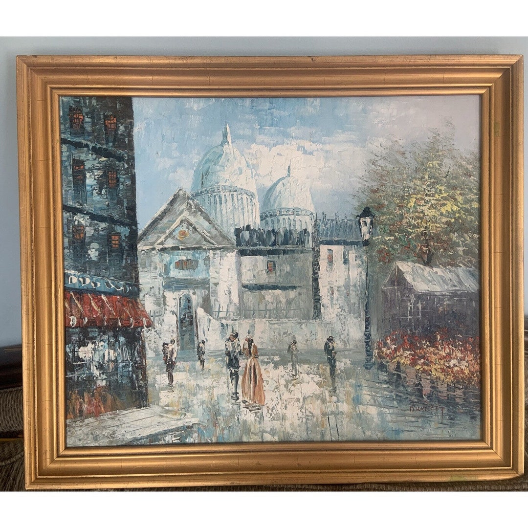 Caroline Burnett Original Art Signed Oil Painting Large Paris Cityscape ...