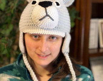 Wolf Earflap Hat CROCHET PATTERN Instant Download - Etsy