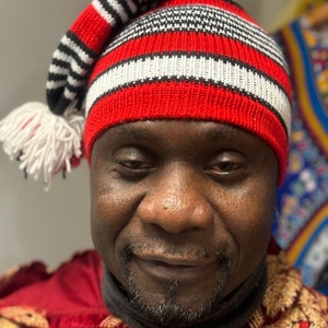 Igbo Nigerian Traditional War Dance Hat Cap. Ohafia Men's Knitted ...