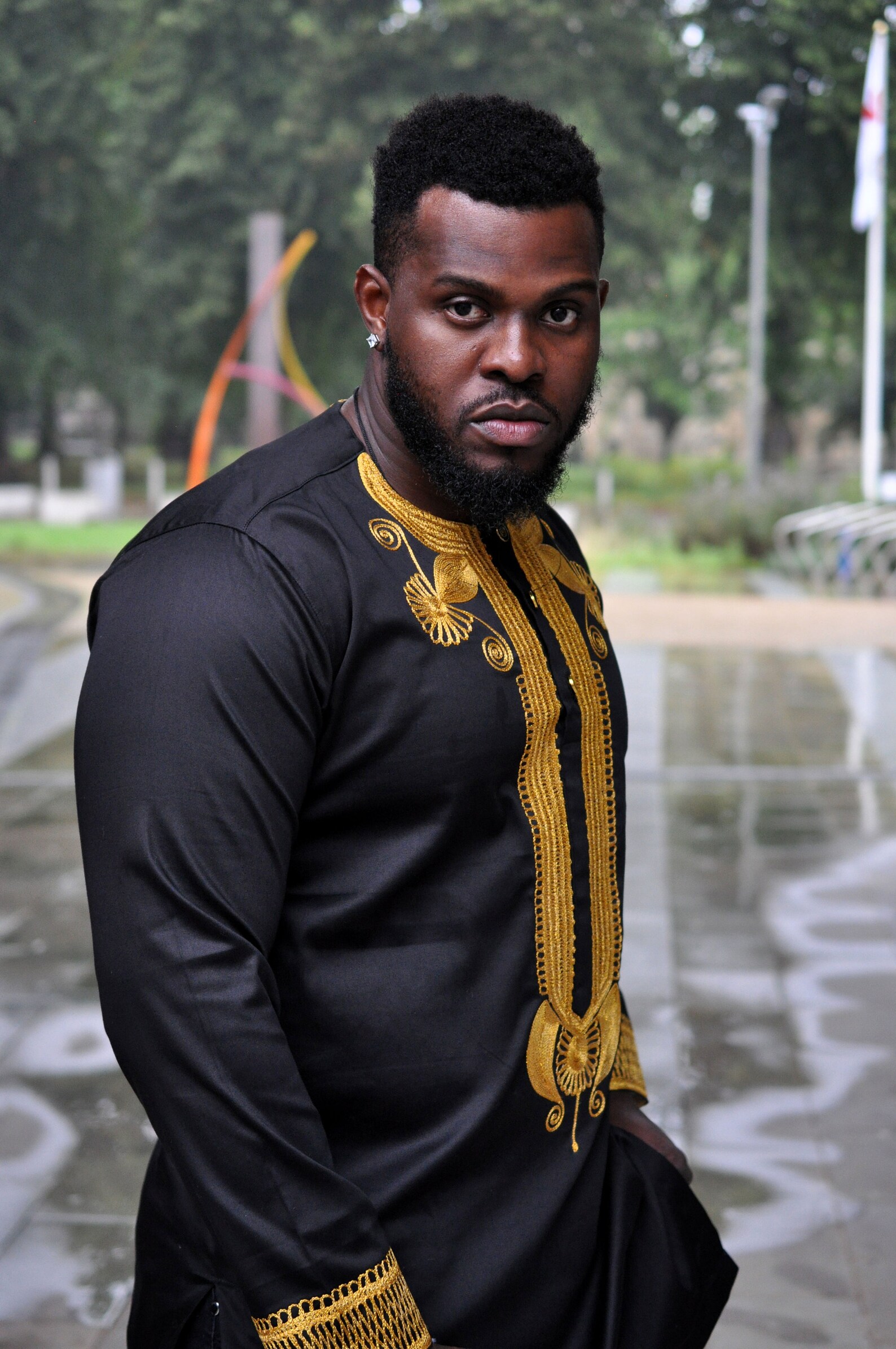Black and Gold Men African Polished Cotton Print Wakanda Style - Etsy UK
