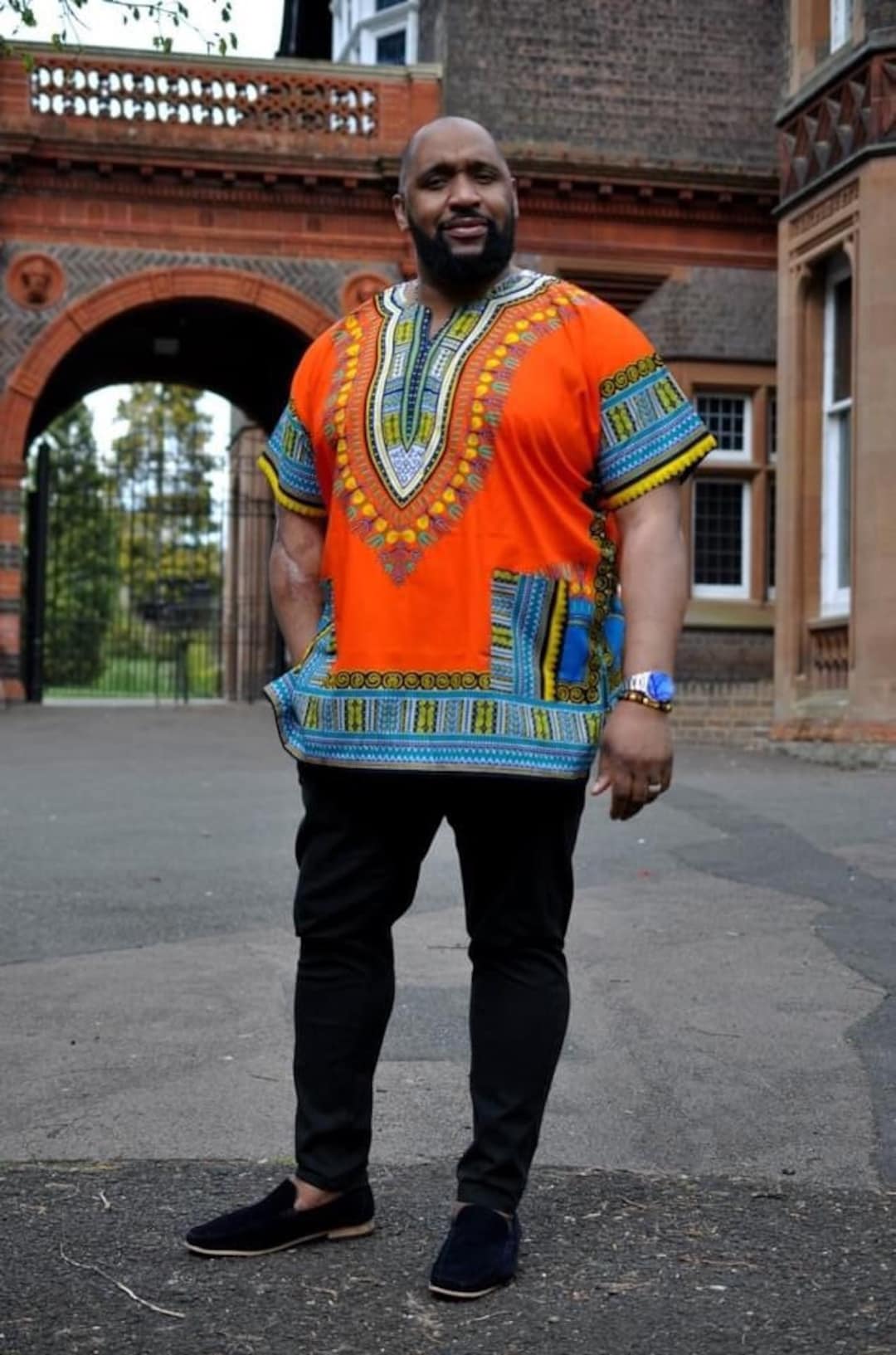 Orange Unisex Dashiki Shirt - Etsy