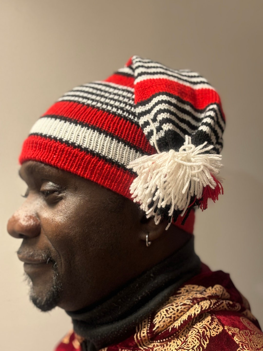 Igbo Nigerian Traditional War Dance Hat Cap. Ohafia Men's Knitted ...