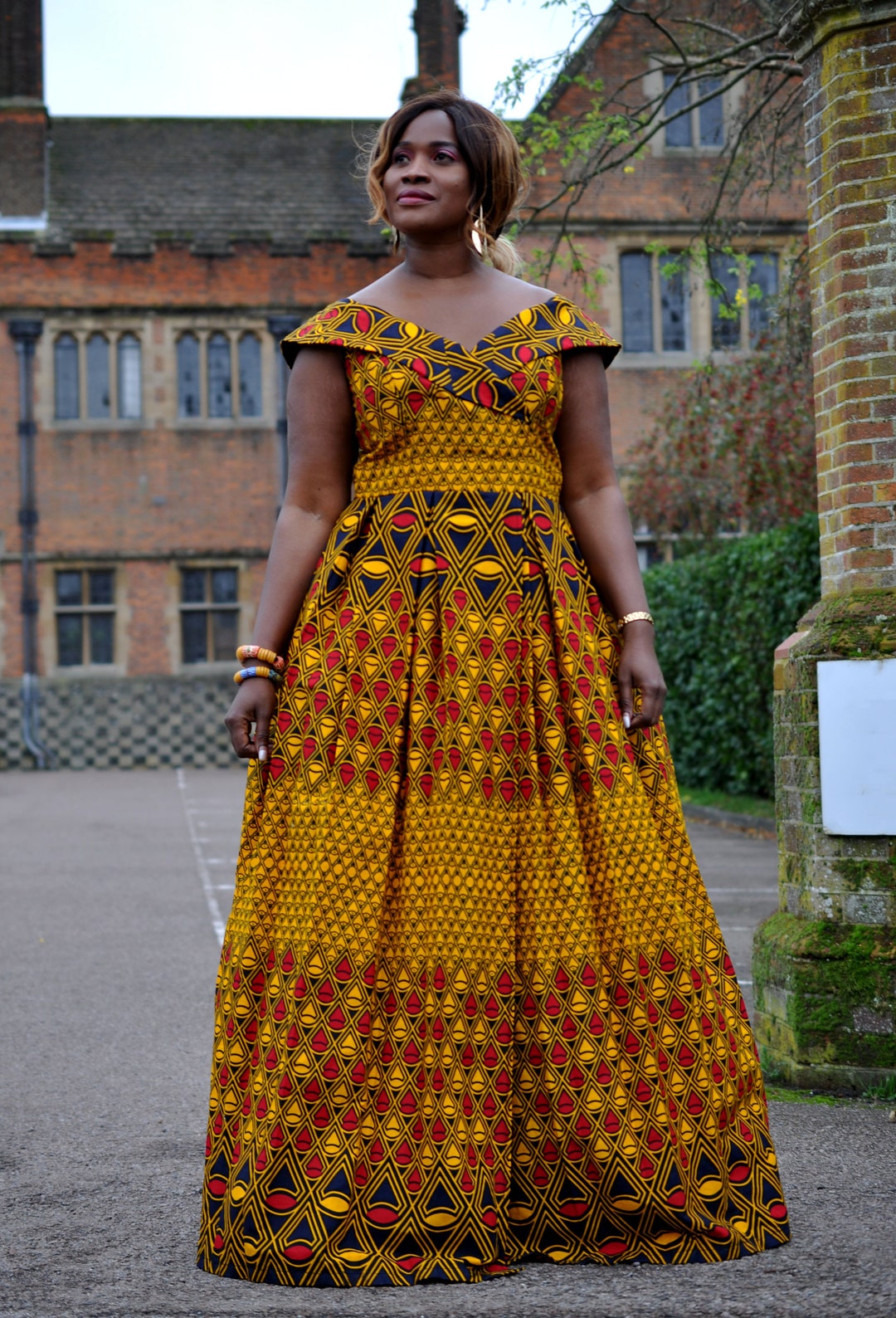 African Print Prom Dress | African Kente Print Prom Dress | Women’s ...