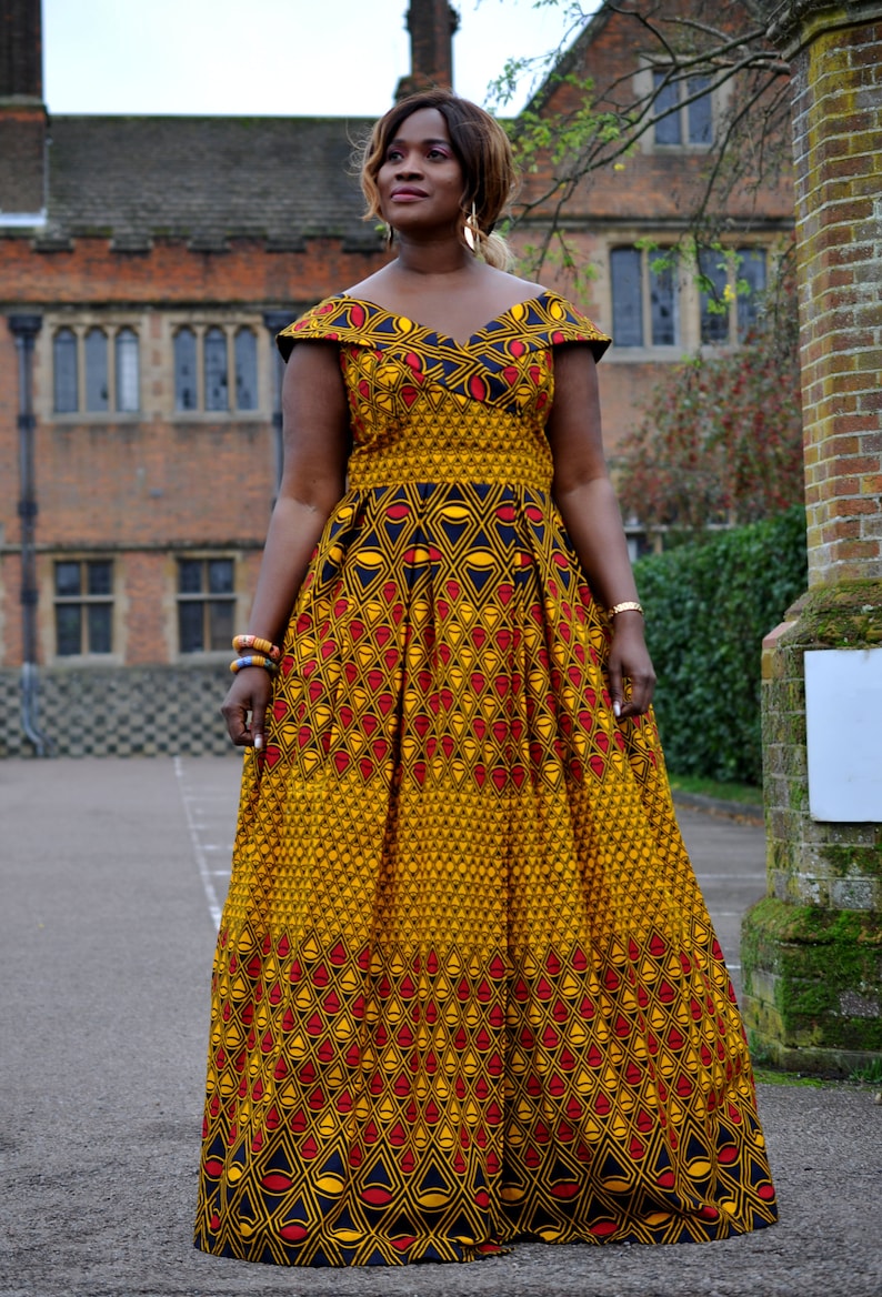 African Print Prom Dress African Kente Print Prom Dress Womens African ...