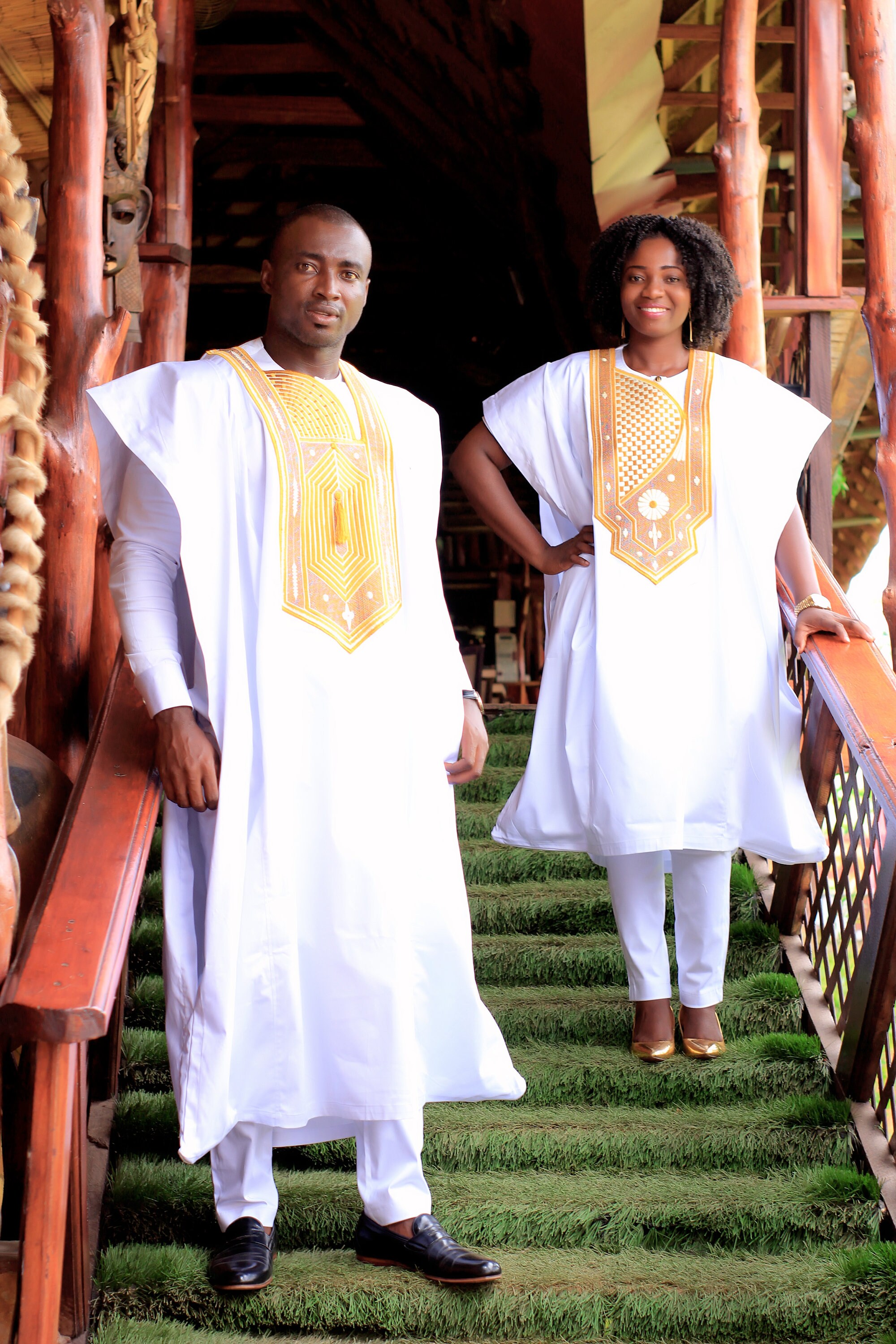 African Exquisite Three Pieces Agbada Suit for Men & Women, Delicately ...