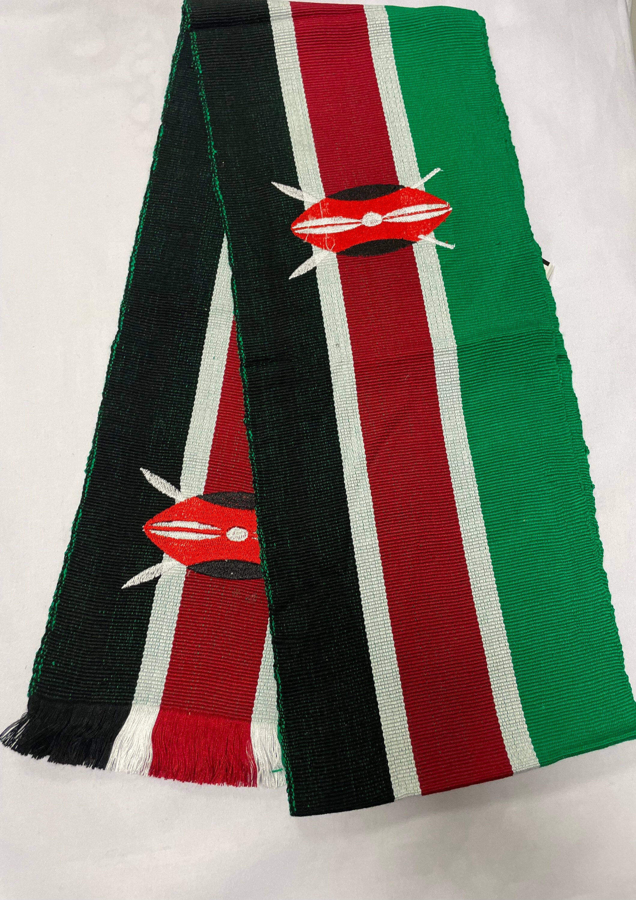 Kenya Colours Kente Fabric Strip, Kente Mufflers/authentic Handwoven ...