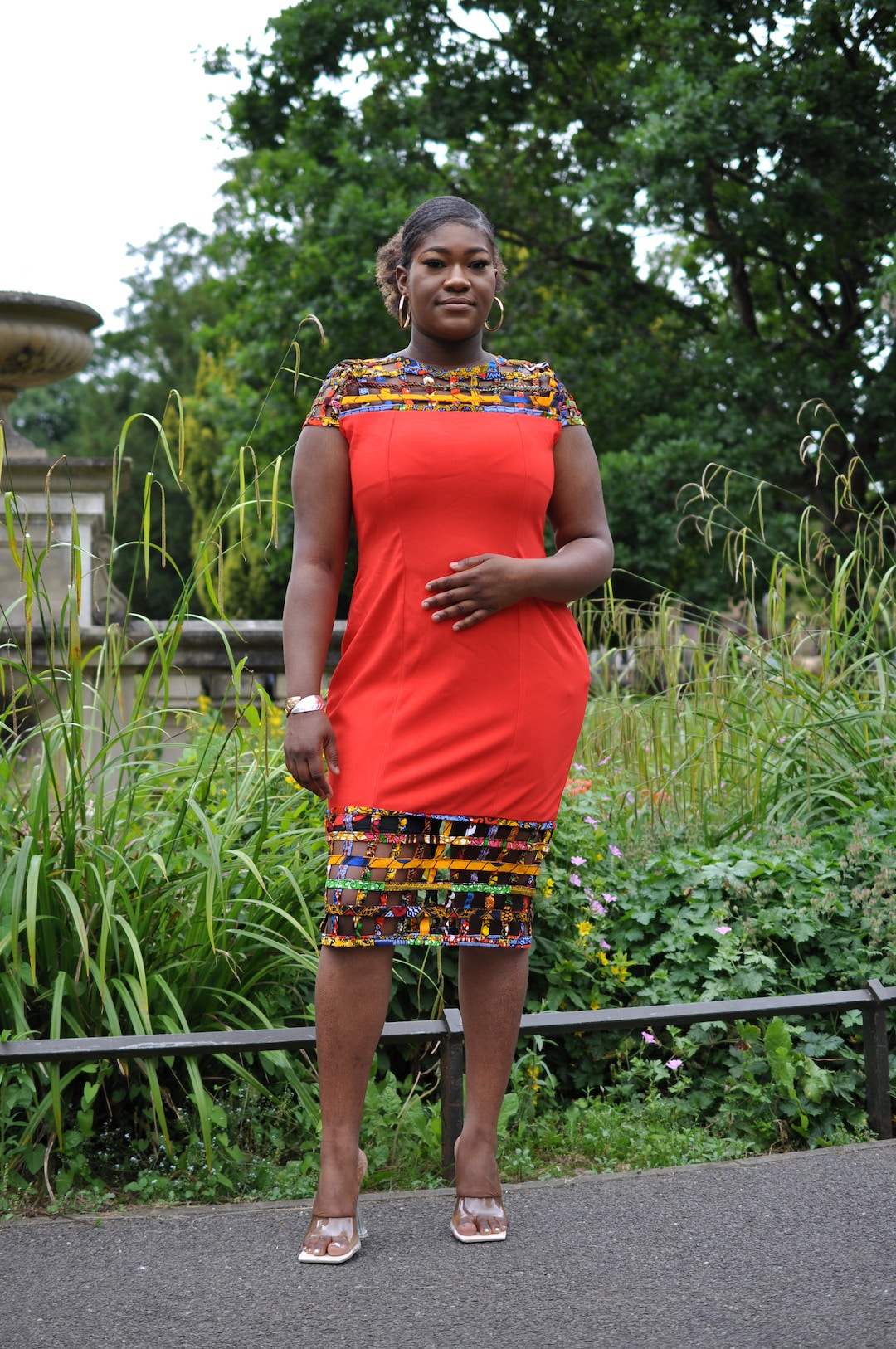 Red African Weaved Netting Dress | African Occasion Dress | Modern ...