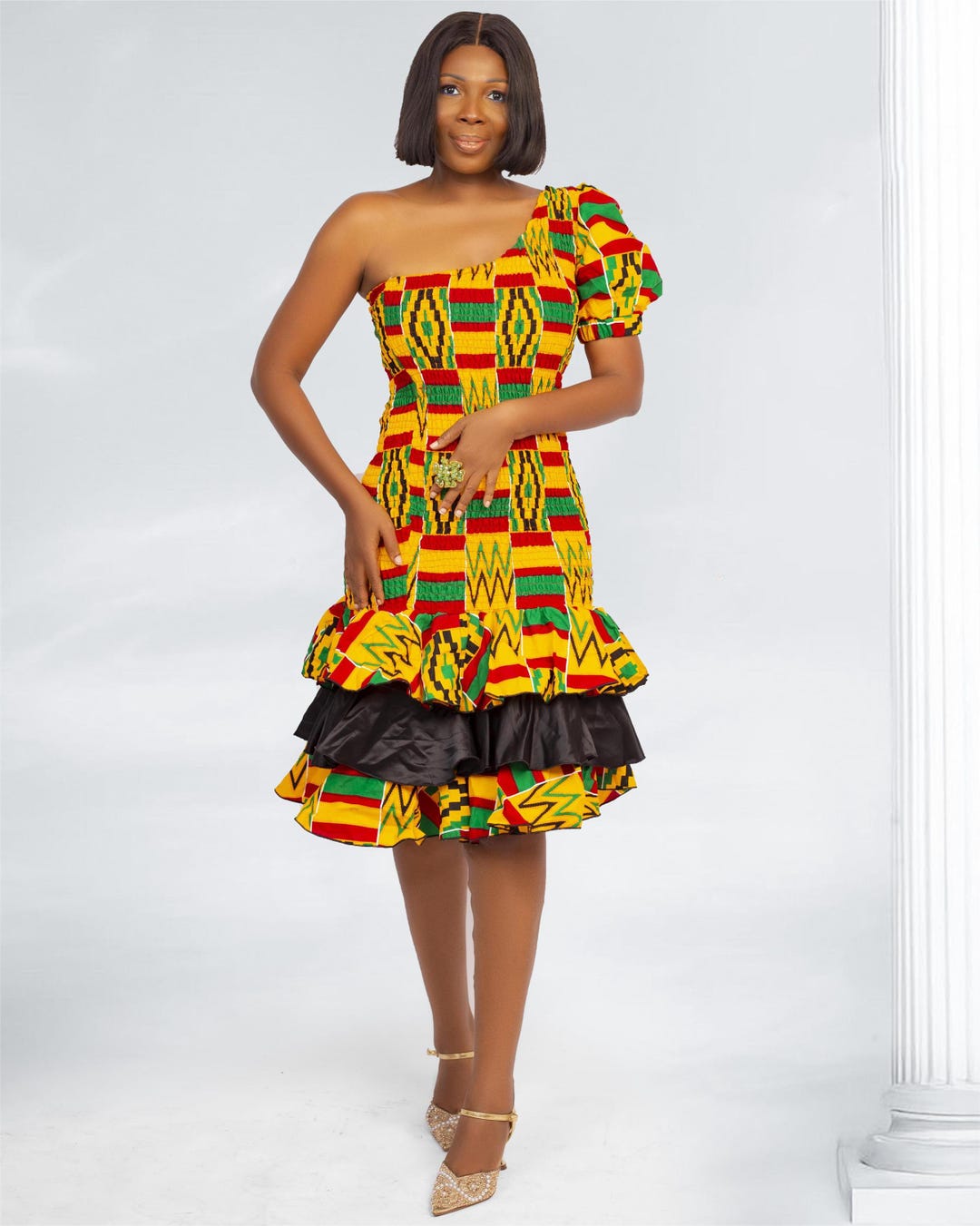 African Print Prom Dress | African Kente Print Prom Dress | Women’s ...