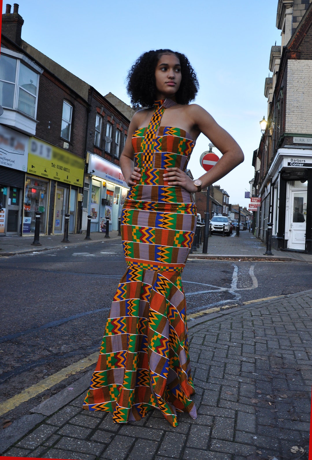 Custom Kente Prom Dress | African Print, High Neck, Sleeveless - Etsy