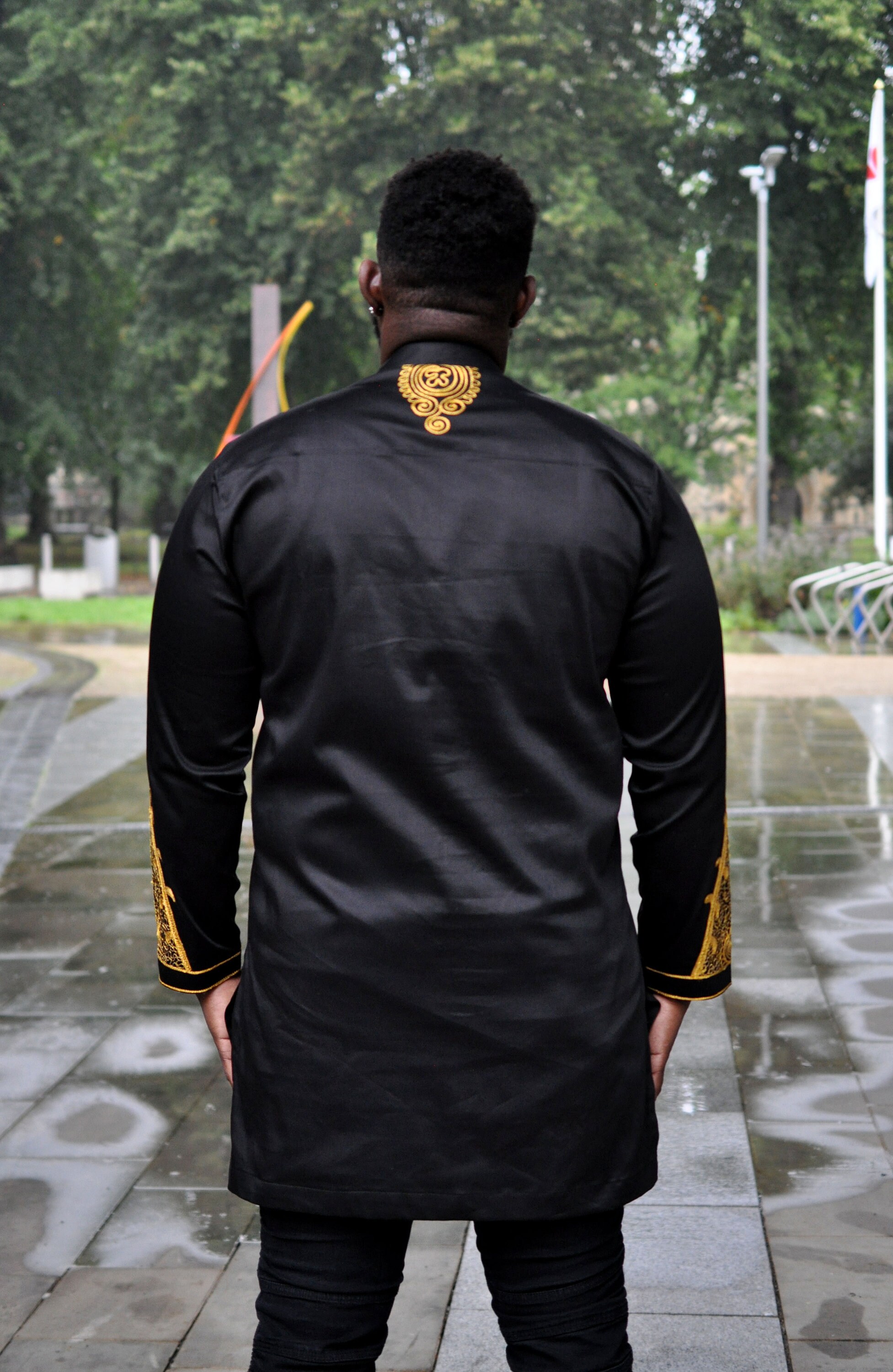 Black and Gold Men African Polished Cotton Print Wakanda Style - Etsy ...